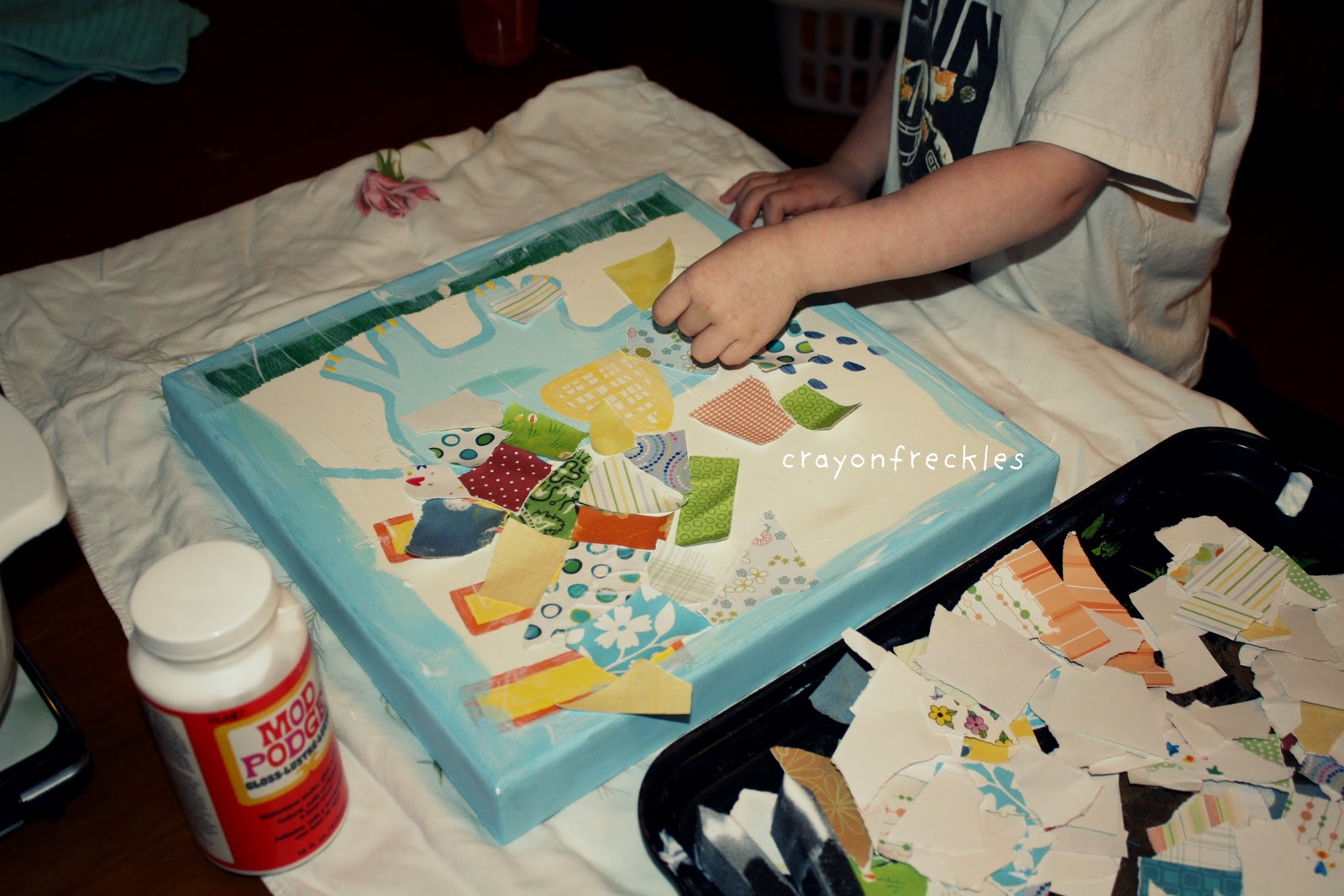 patchwork mod podge collage - Do Play Learn