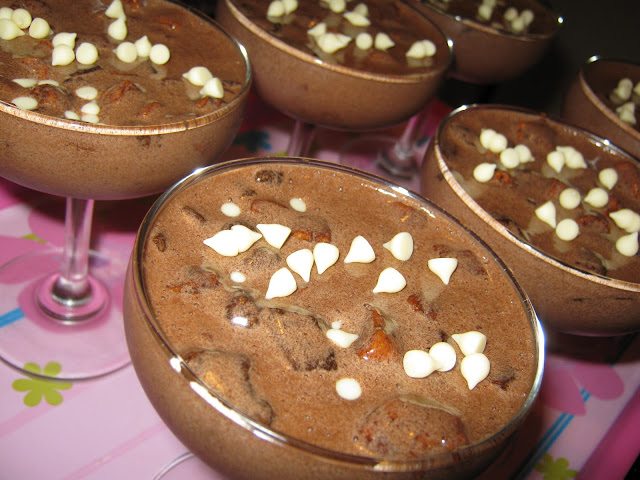 Dark and White Chocolate Pudding with Marshmallows