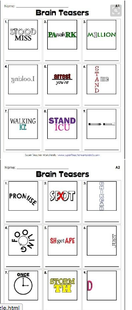 Middle School Advisory: Brain Teasers