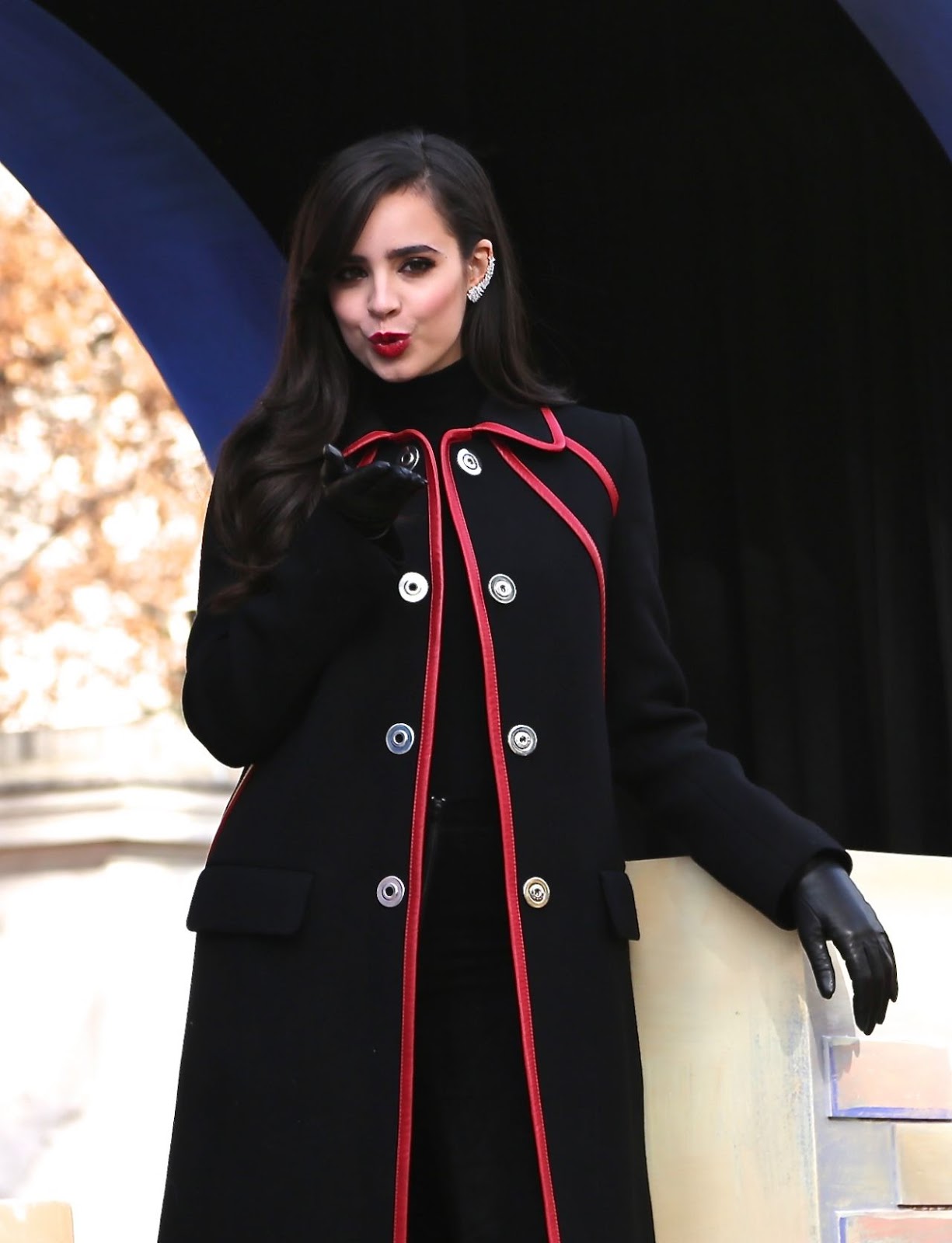 Leather Celebrities & Leather Ladies: Sofia Carson Leather Gloves