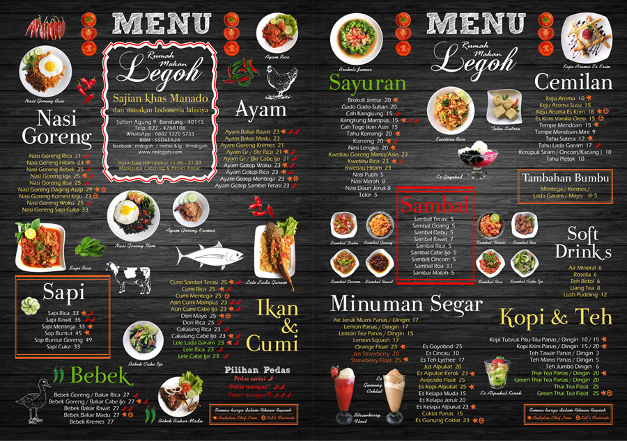 Ragam Menu di Rumah Makan Legoh - Lendyagasshi