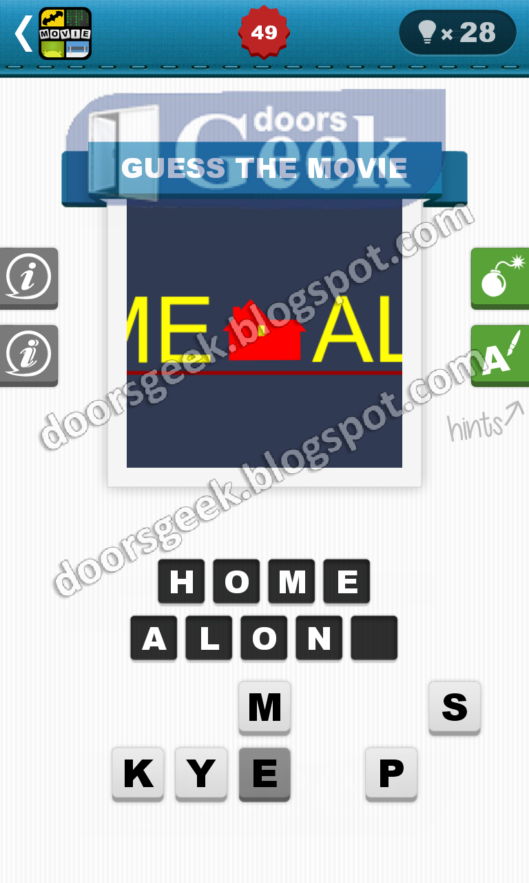 Movie Quiz Level 49 (bubble quiz games) ~ Doors Geek