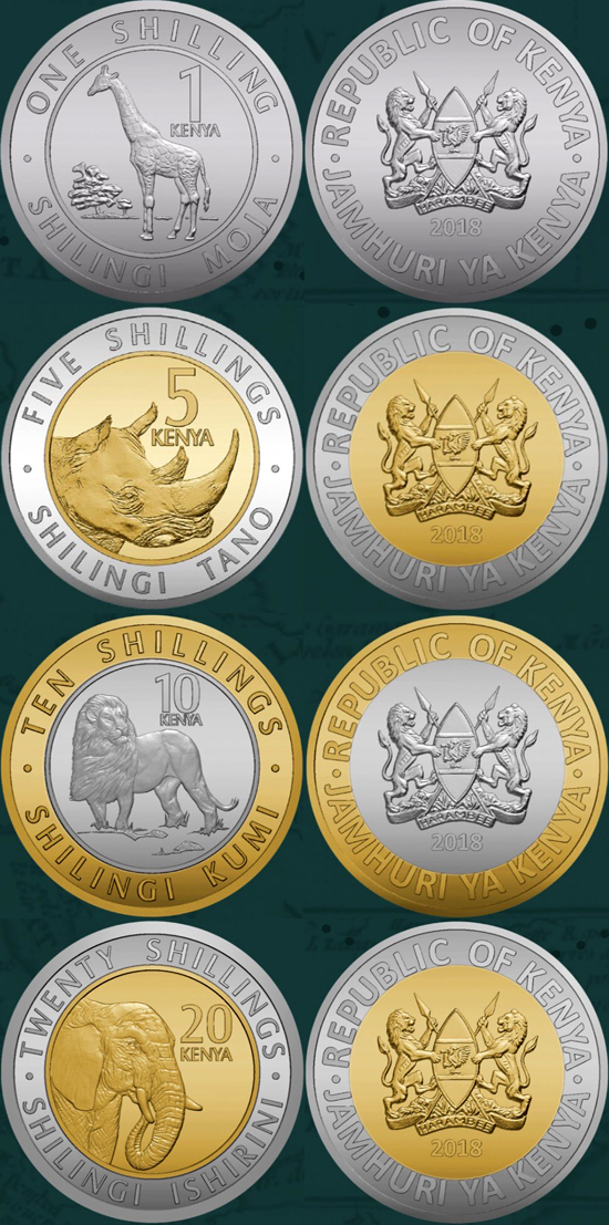 Novas moedas no Quênia