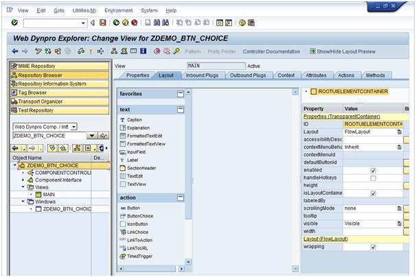 Sap Using The Button Choice Ui Element In Web Dynpro Abap