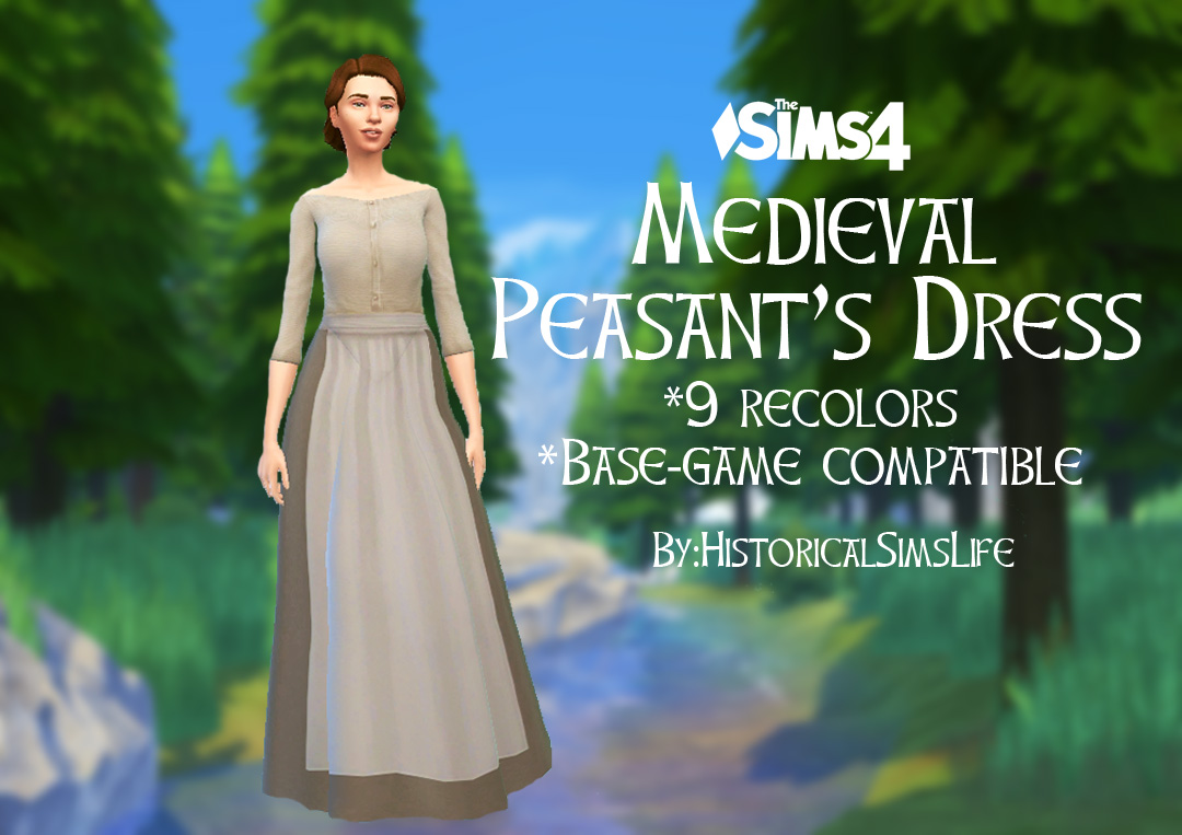 TS4: Medieval Peasant's Dress | History Lover's Sims Blog