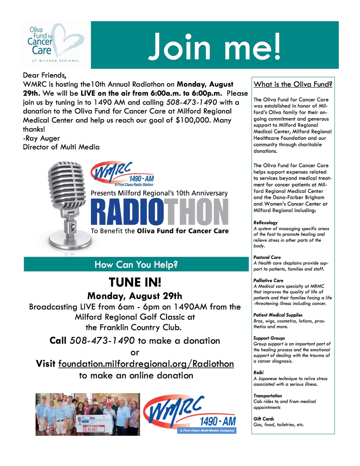 Franklin Matters: 10th Annual WMRC Radiothon to Benefit the Oliva Fund ...