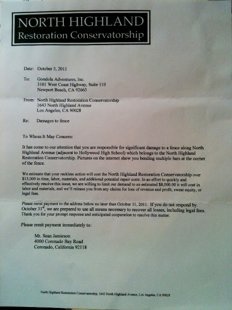 The Gondola Blog: Gondolier, Meet Fence...Owner!