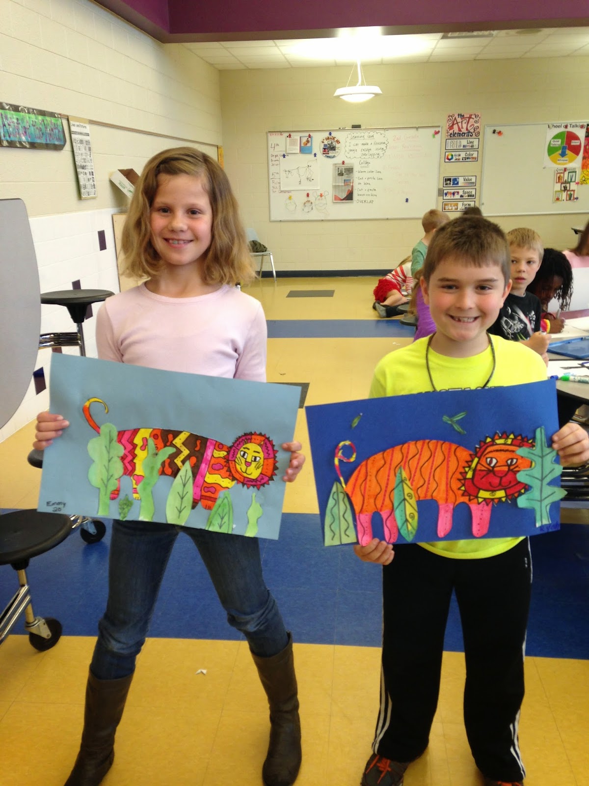 Jamestown Elementary Art Blog: 2nd Grade Rousseau Jungle Collages