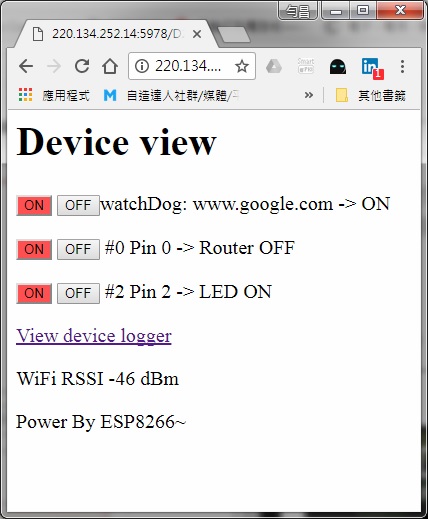 吳勻昌 (yulie.wu ): ESP8266 Automatic Restart Router or Wi-Fi AP