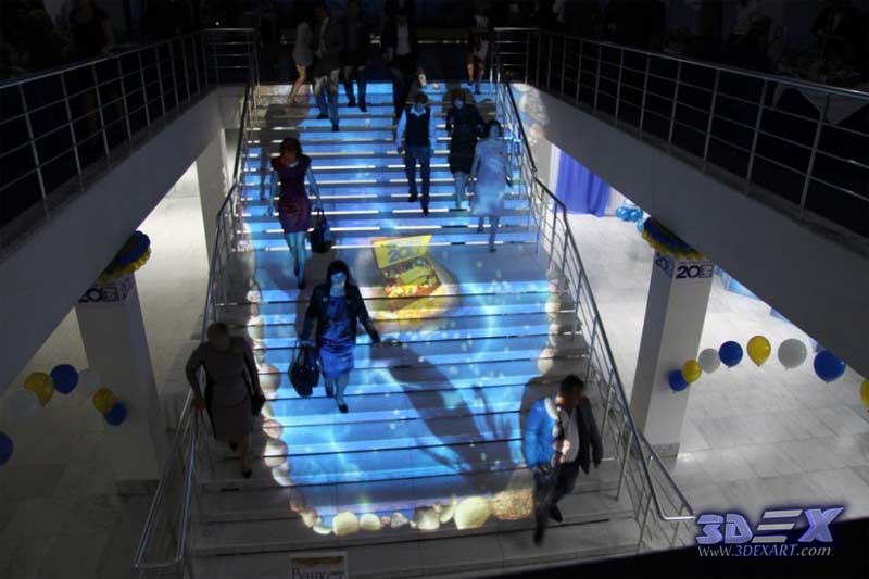 Interactive floor projection for successful business and advertisement