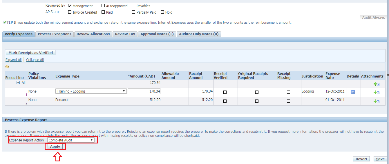 Iexpense Report Auditreview In Oracle Apps Doyensys Blog