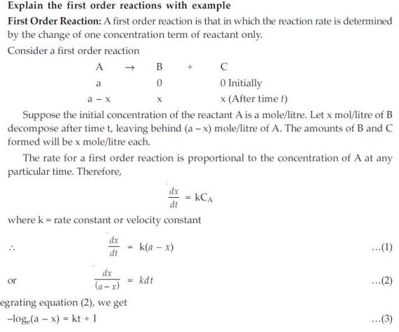 Vedupro: First Order Reaction, Chemical Kinetics First Order Reaction