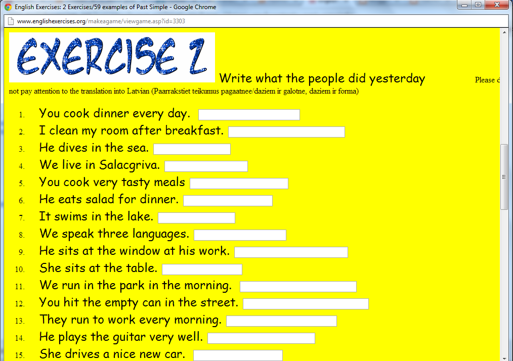 Exercicios De Past Simple - FDPLEARN