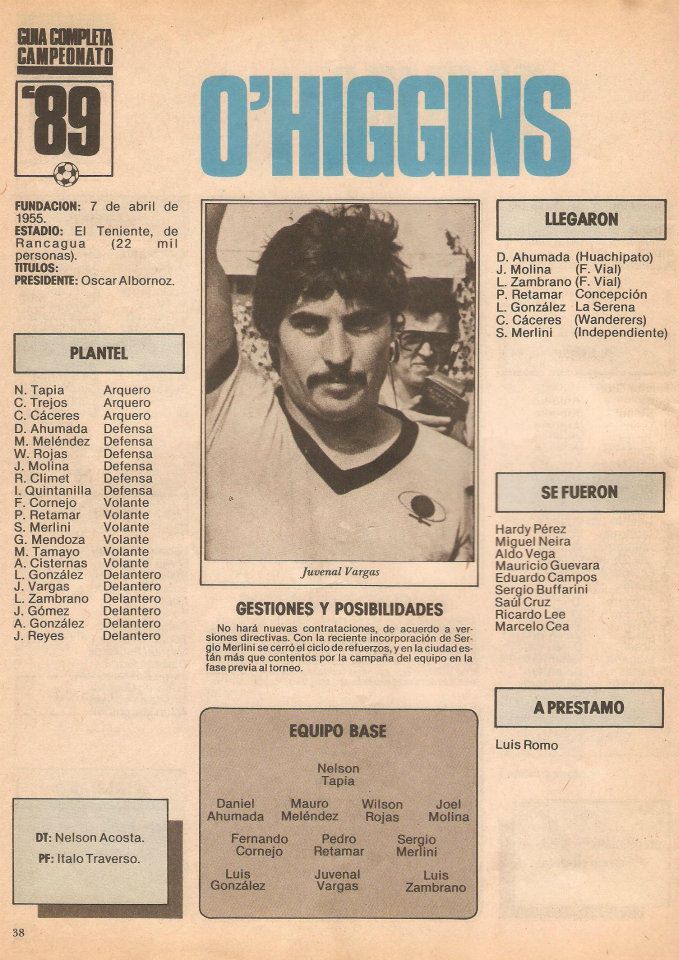 ANOTANDO FÚTBOL *: O´HIGGINS