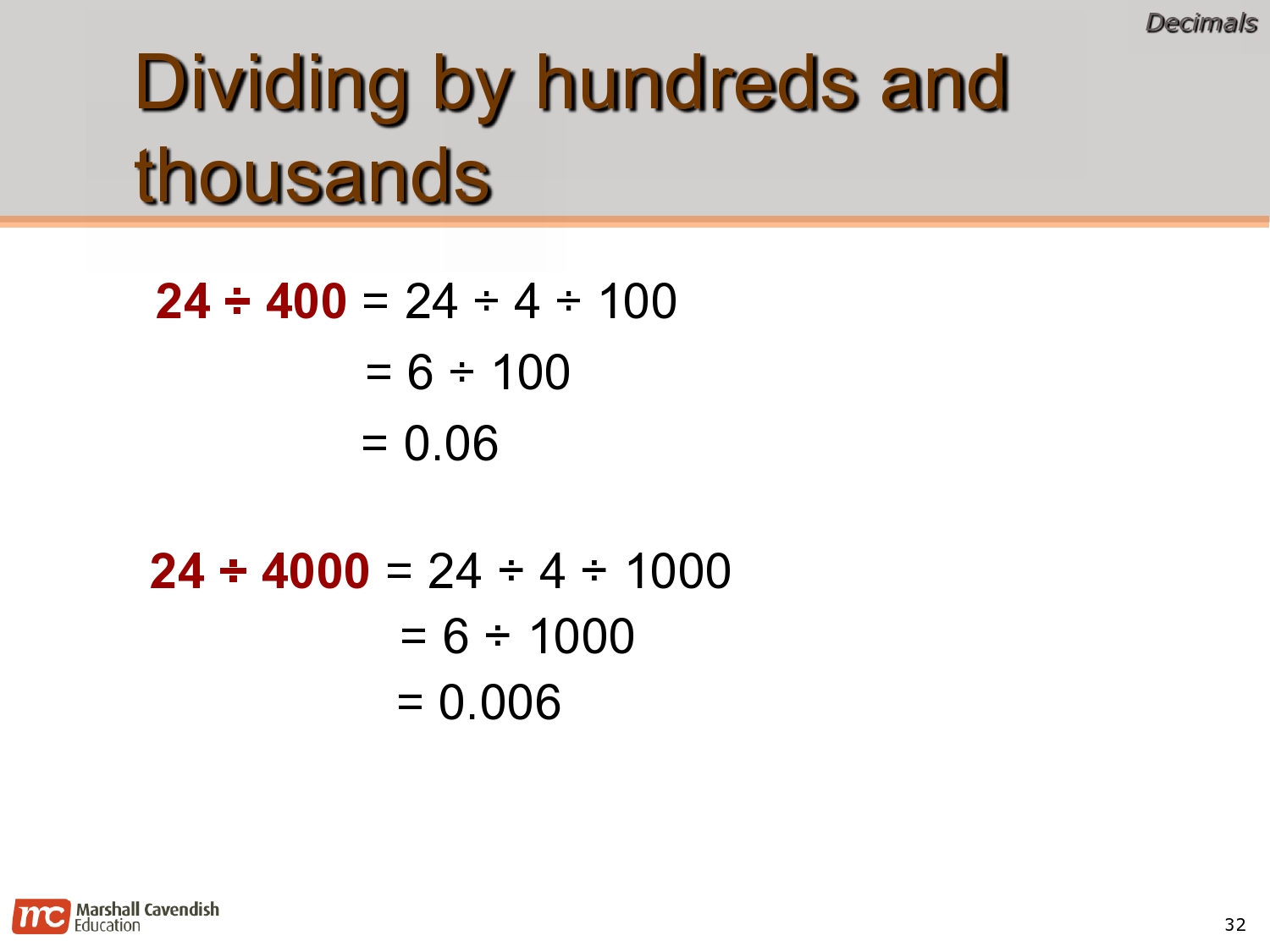 EDP 2013 Primary 6 Fabulous: Math Revision Notes: Decimals (Term 3)