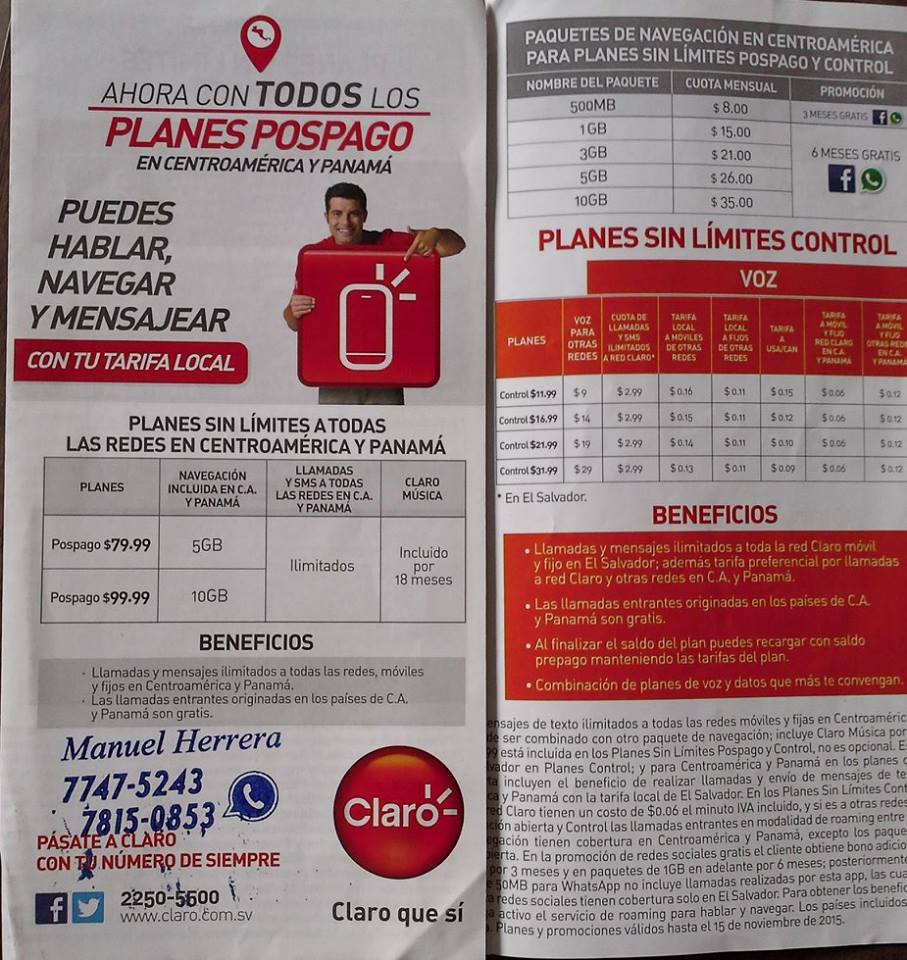 Plan de Celular, TV Cable e Internet Residencial Claro.: 2016