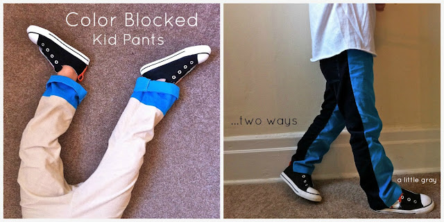 a little gray: Color Blocked Kid Pants Tutorial