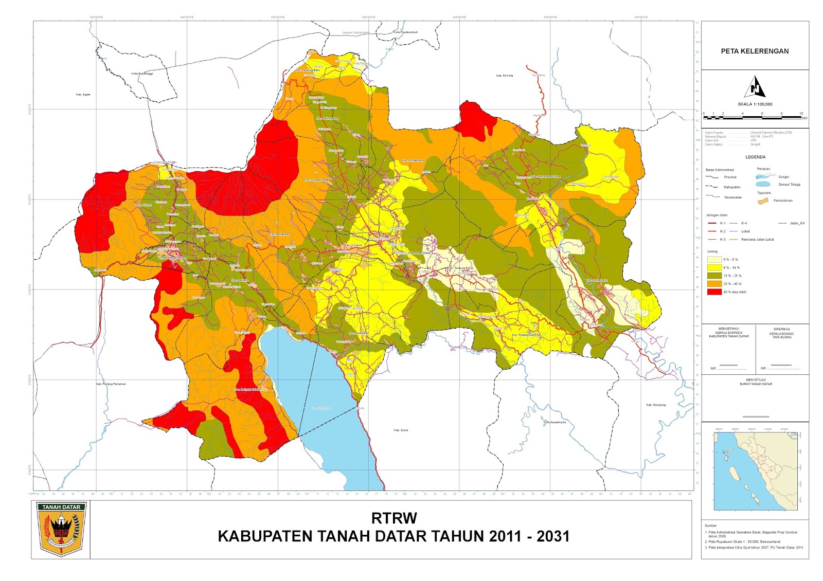 GUBUK DERITA: Peta Lereng Kabupaten Tanah Datar