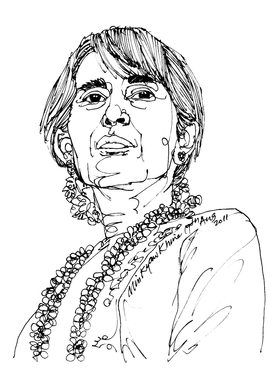 Min Kyaw Khine: My Sketches - Daw Aung San Suu Kyi