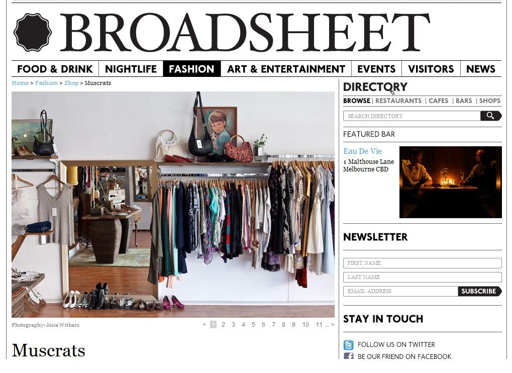 Muscrats Vintage: Broadsheet Melbourne