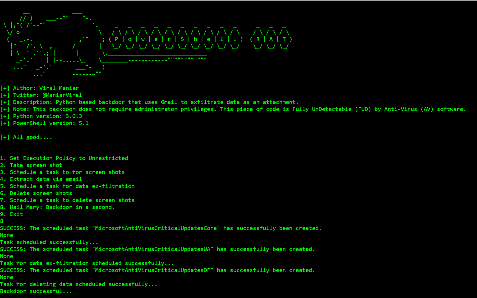 Powershell-RAT - Python Based Backdoor That Uses Gmail To Exfiltrate ...