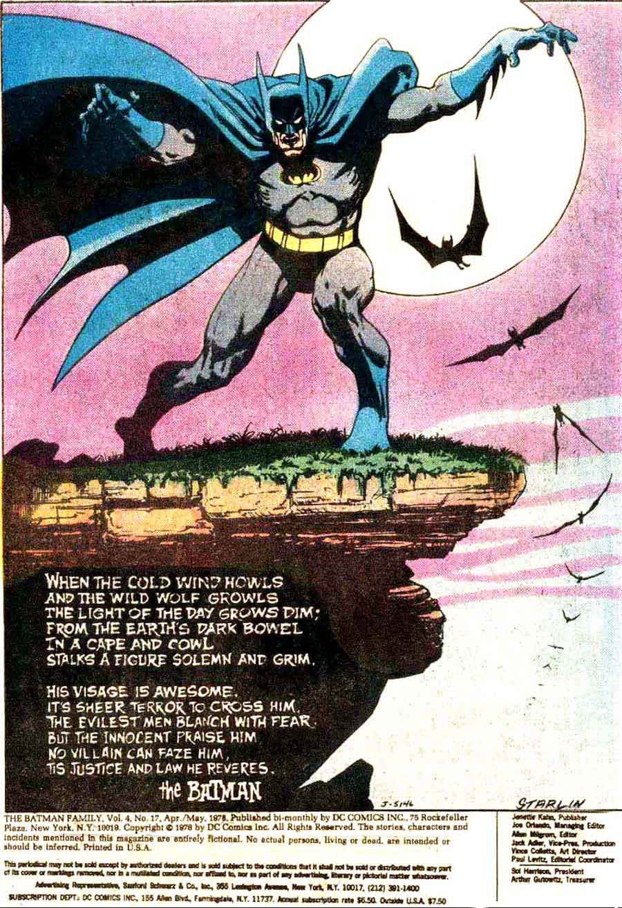 Batman Family #17 - Jim Starlin art - Pencil Ink