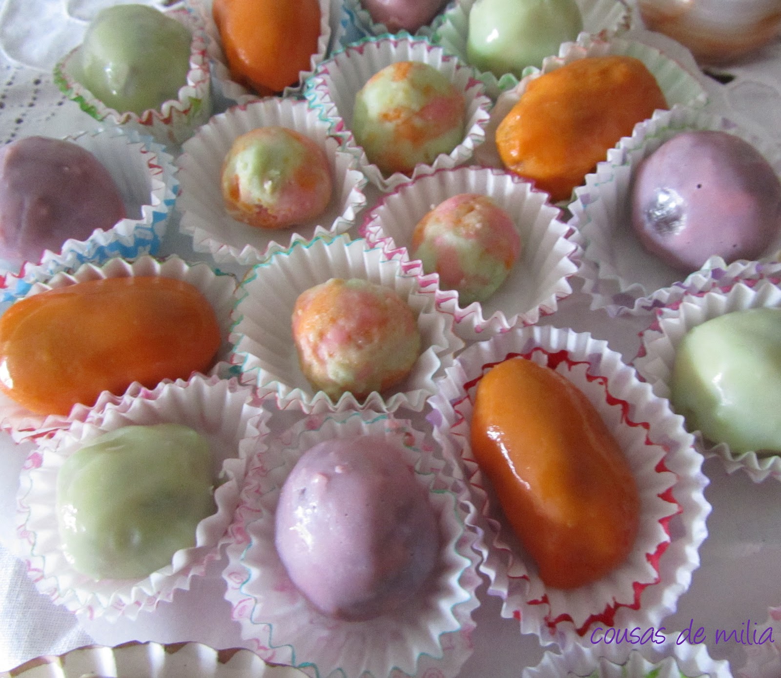 Bombones de colores y sabores