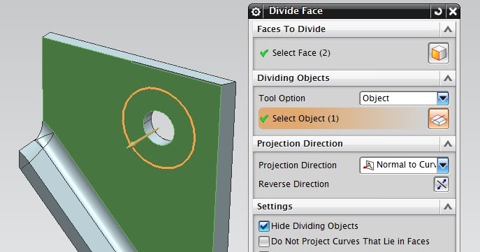 Split a face in NX | Split Body in NX