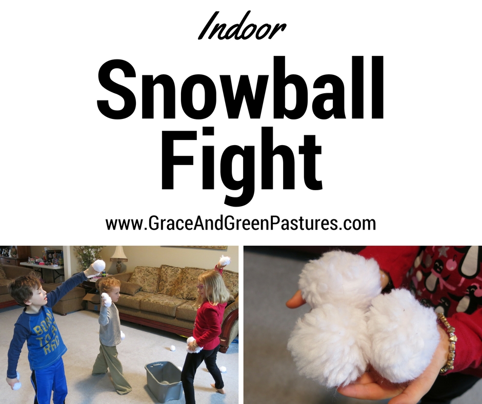 Grace and Green Pastures: Indoor Snowball Fight