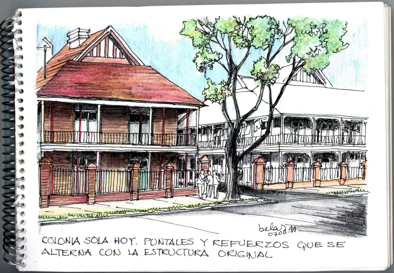 dibujos isabel antelo: juntada en colonia sola, barracas 2