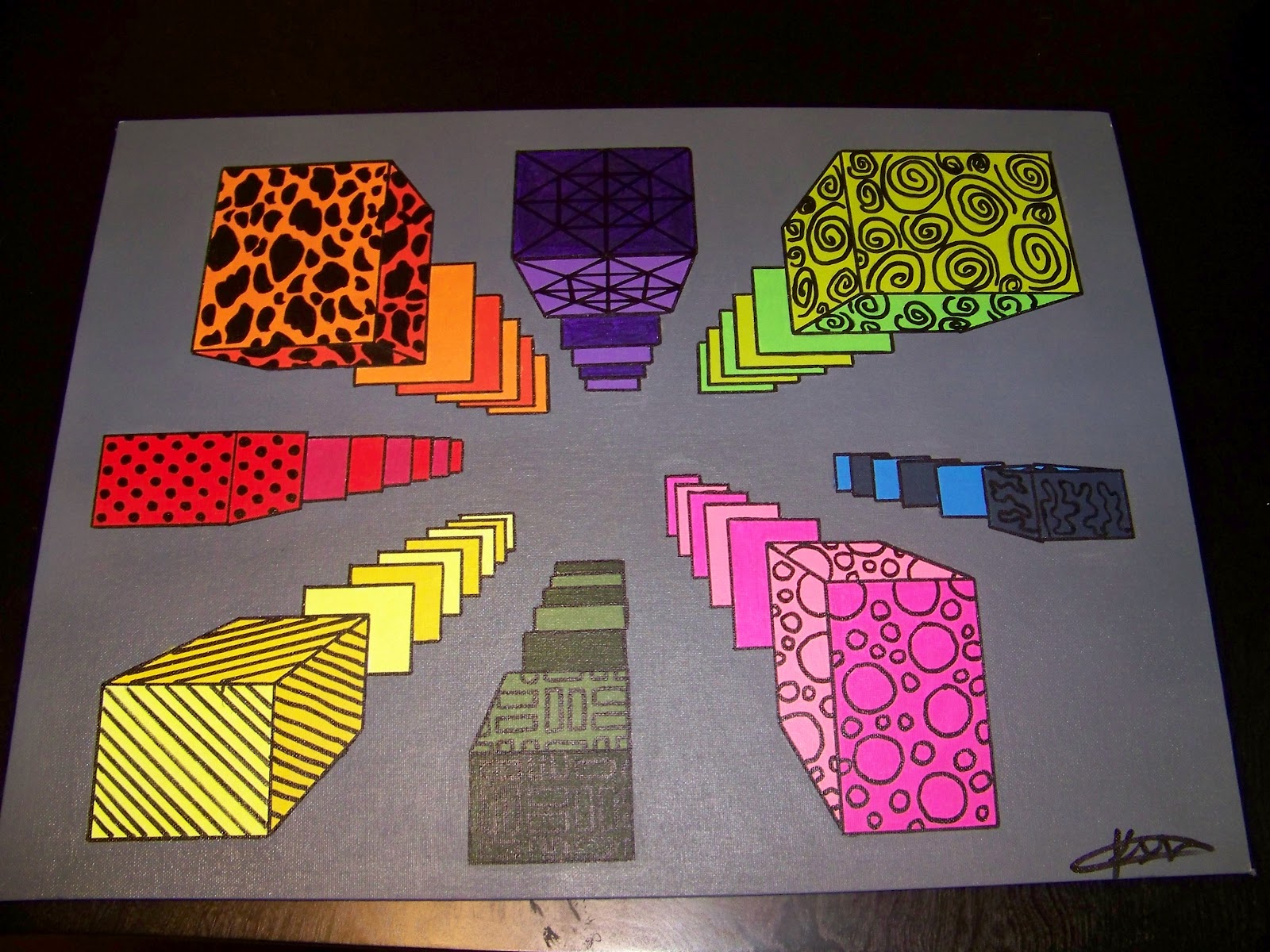 Art by KD: Perspective Drawing Final Project:: Geo Space Shapes