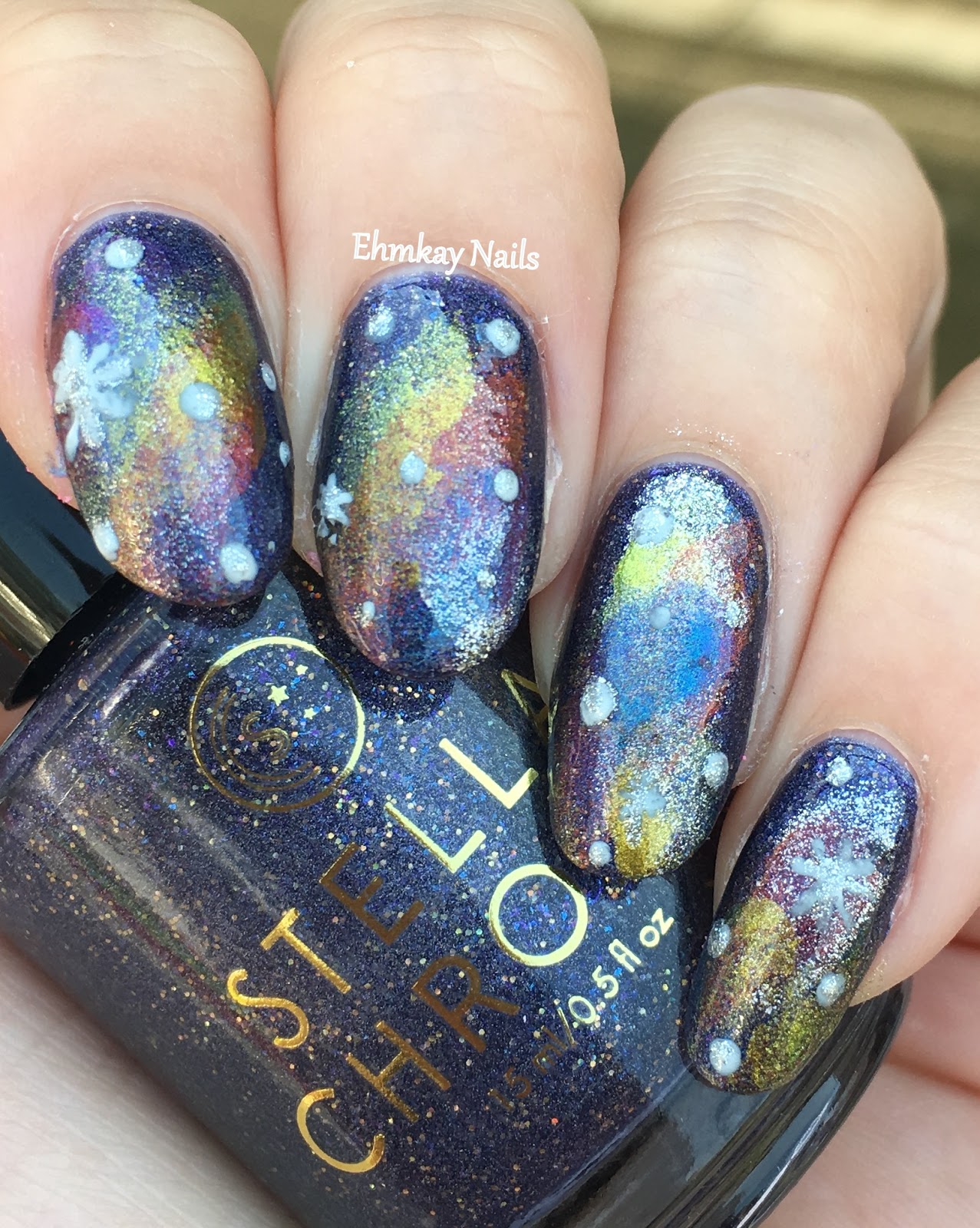 ehmkay nails: Stella Chroma Aurora Stella-ealis Galaxy Nail Art