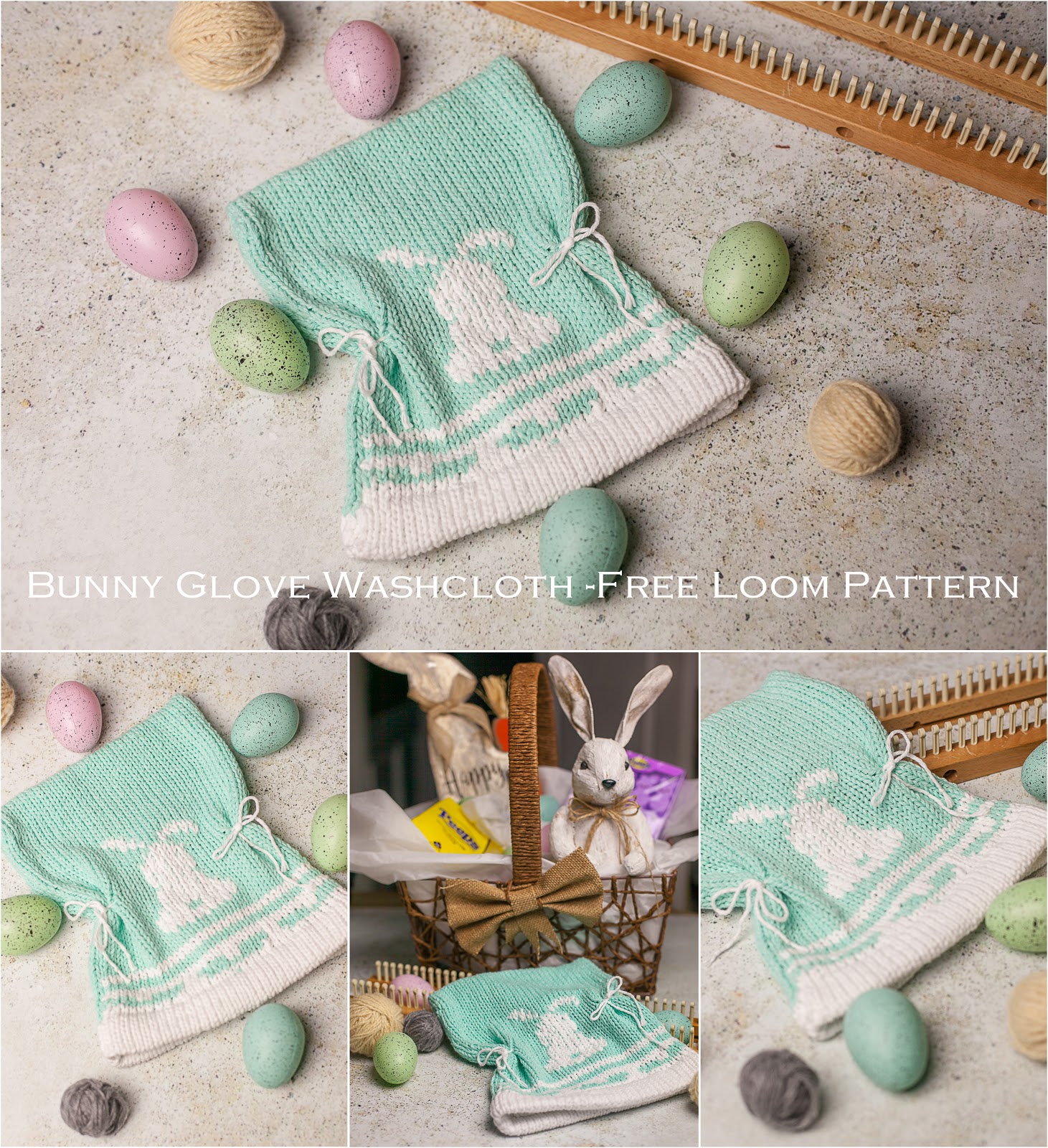 Loom Knit Bunny Cloth & Hat, Free Pattern! | Loom Knitting by This ...