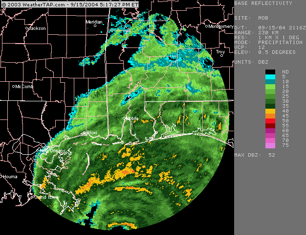 Map Catalog: Cartographic Animations - Hurricane Ivan radar loop
