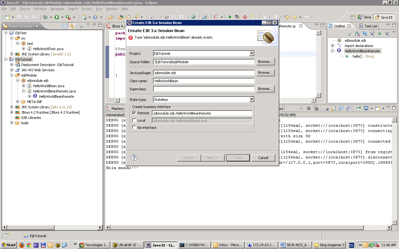 Java Frameworks & APIs: EJB - Configuración Eclipse + JBoss + EJB3
