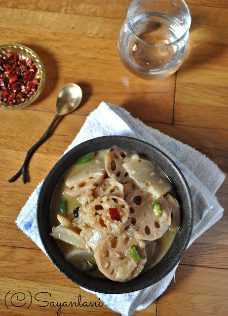 Lotus root and Turnip curry - A Homemaker's Diary