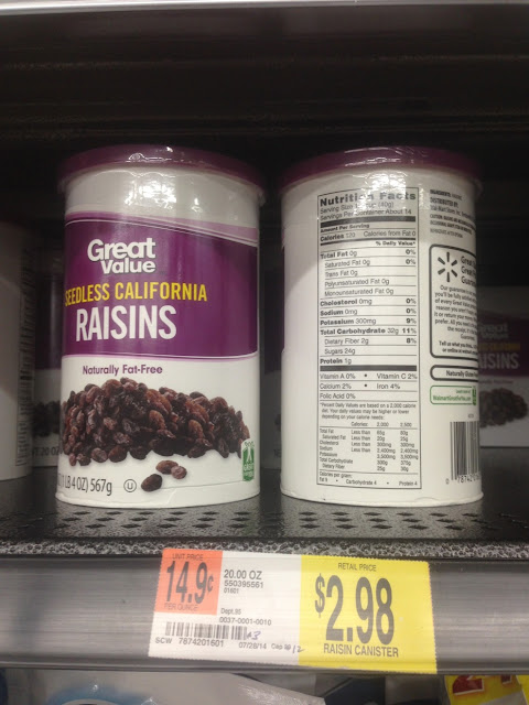 Healthy Grocery: Raisins, Great Value, 20 oz - Walmart