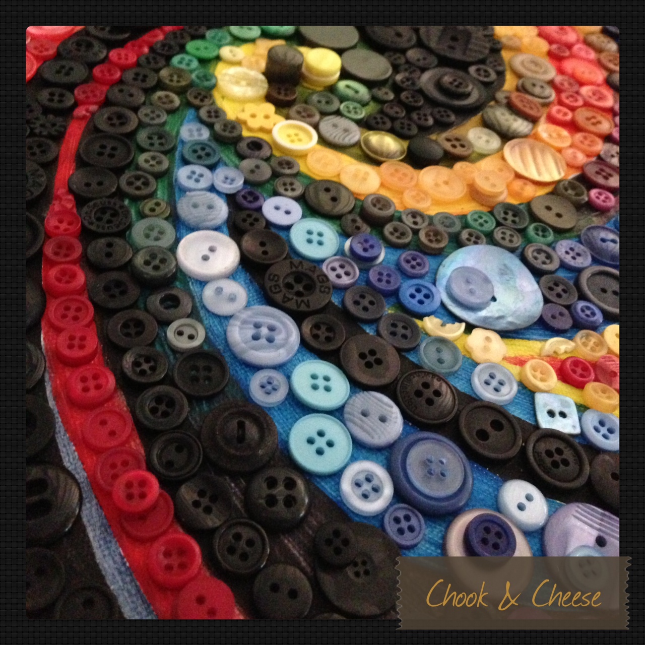 Chook and Cheese: This Week's Project: Canvas Button Art