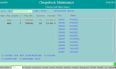 Finacle Step-By-Step: Chequebook Maintenance (CHBM)