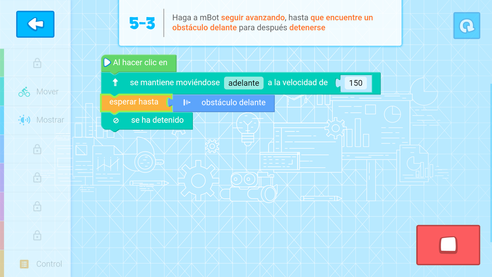 Expediciones virtuales: Programar el robot desde el celular