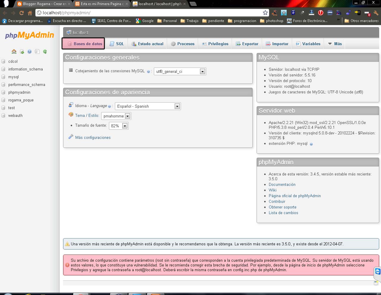 Rogama Crear Bbdd My Sql
