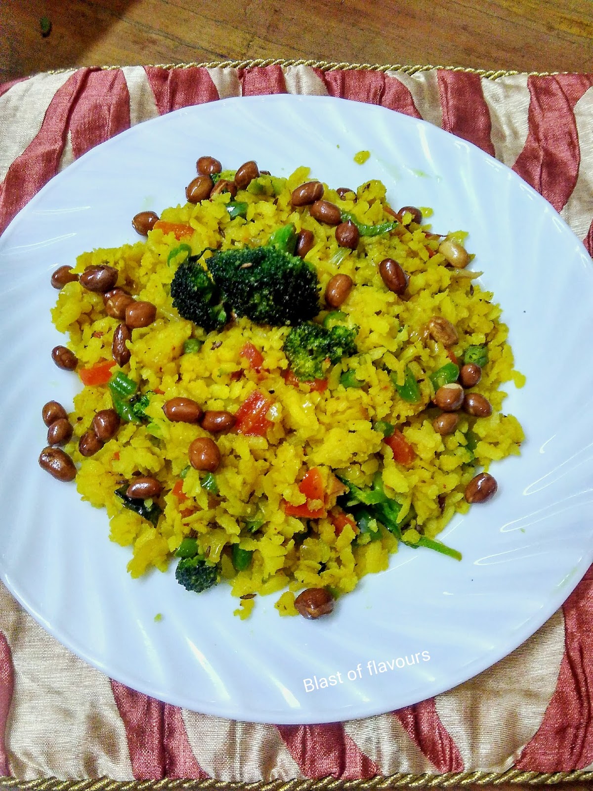Mix Veg Rice Poha Recipe | Blast Of Flavours