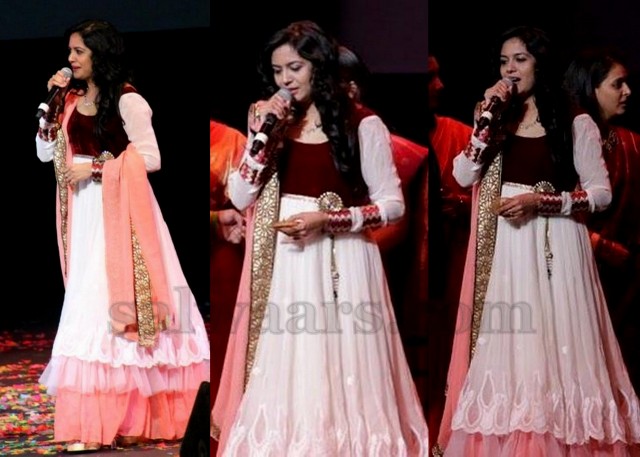 Singer Sunitha Velvet Salwar - Indian Dresses