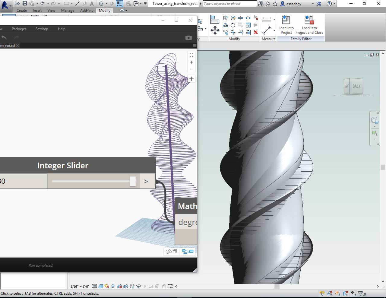 Ahmed HALIM: REVIT+Dynamo Parametric Tower Experiment