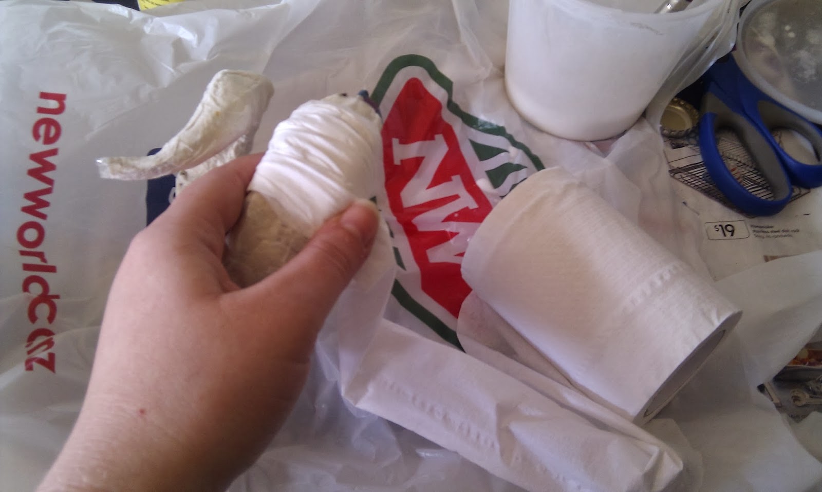 Paper mache devil horns: getting the right texture