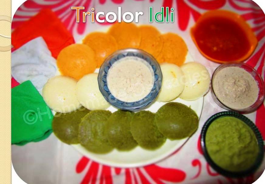 Homemade Delicacies: Tricolor Idli with special tri color dips