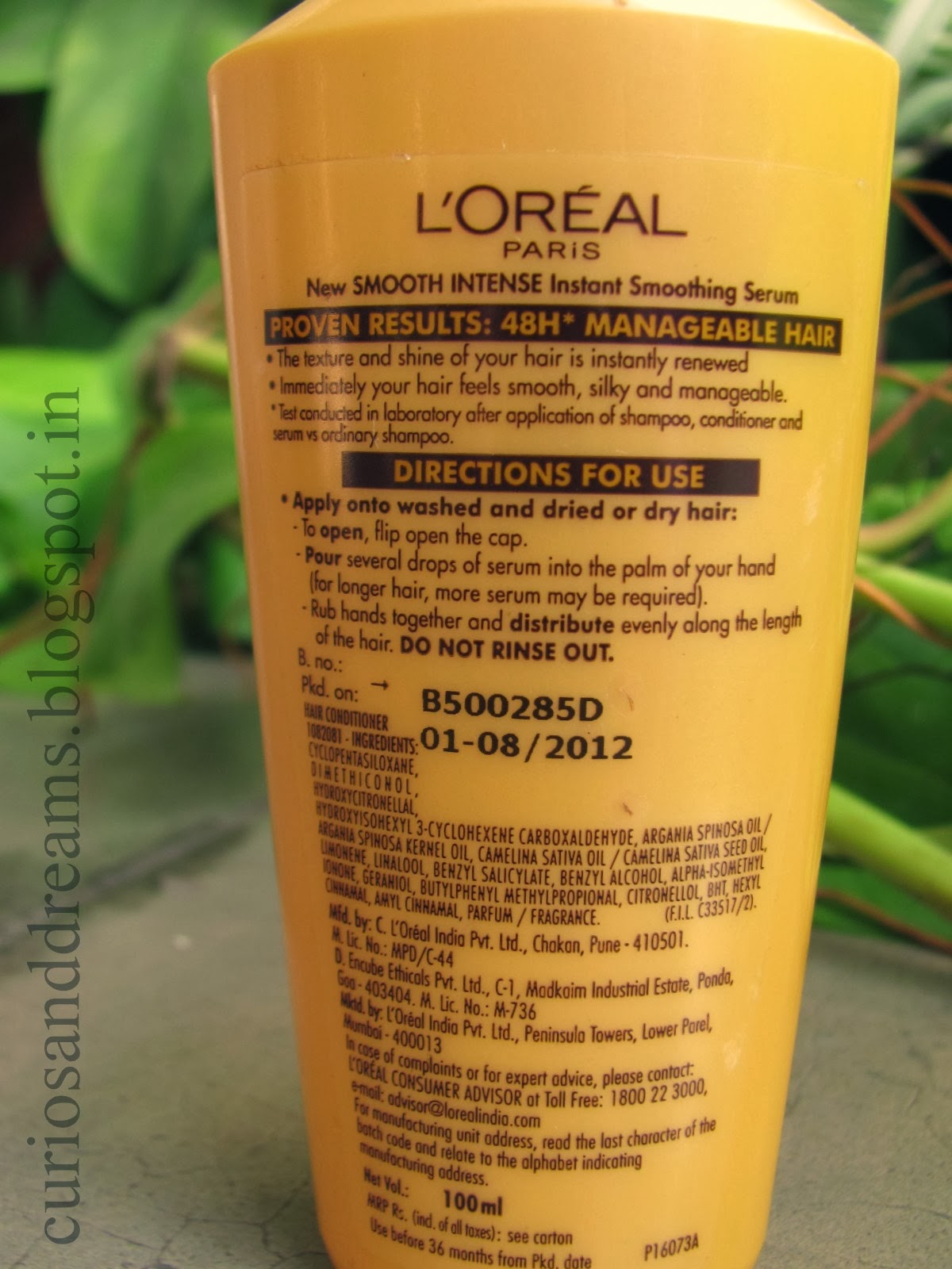 Loreal Paris Smooth Intense Instant Smoothing Serum : Review - Curios ...