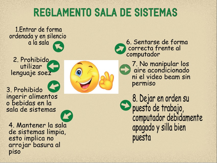 Informática Nusefa Pereira : Reglamento Sala de Sistemas