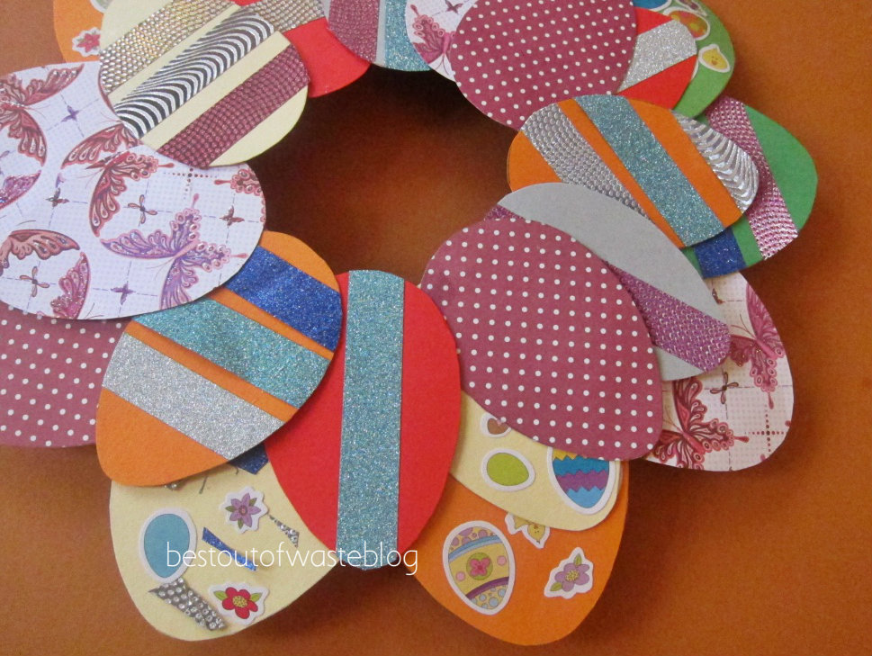 Paper Easter Egg Wreath - BestOutOfWaste