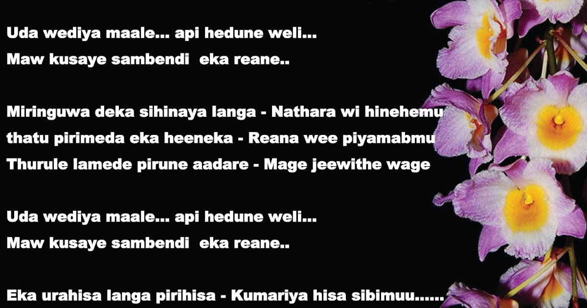 Uda wediya male lyrics | New Sinhala Songs